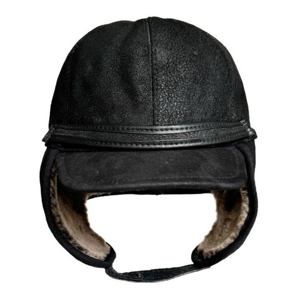 Lukkiu | Accessories | Real Shearling Sheepskin Leather Trapper Hat ...